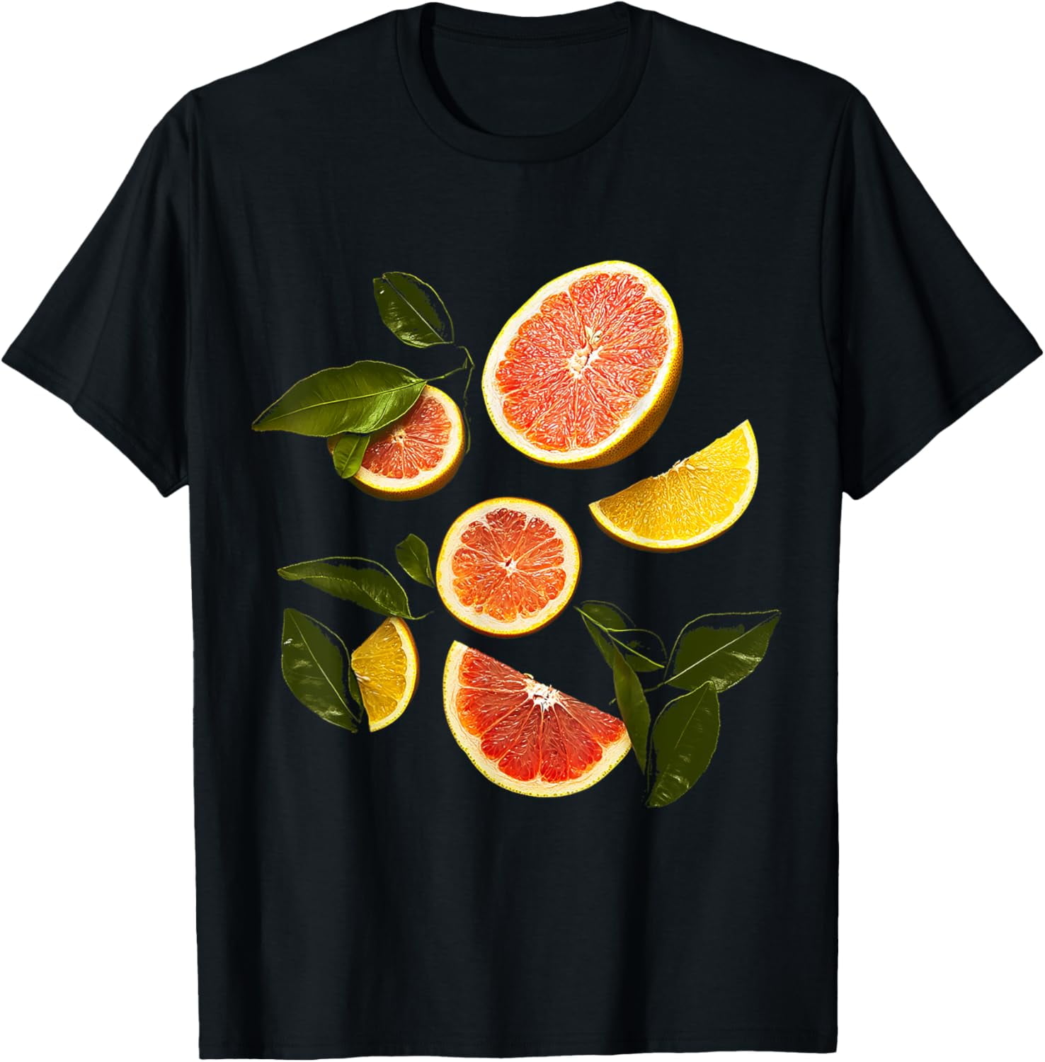 100% pure cotton short-sleeved for men and womenPomelo Fruit Motif ...