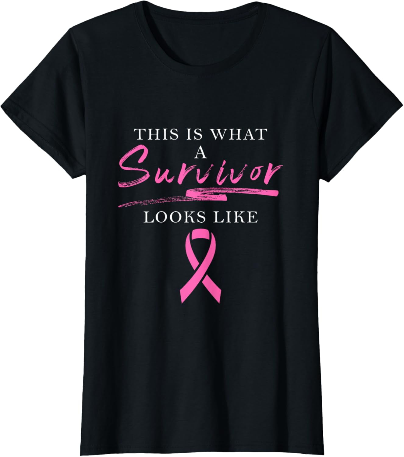 100% pure cotton short-sleeved men and womenCancer Survivor Women Gift Pink Ribbon Breast Cancer ...