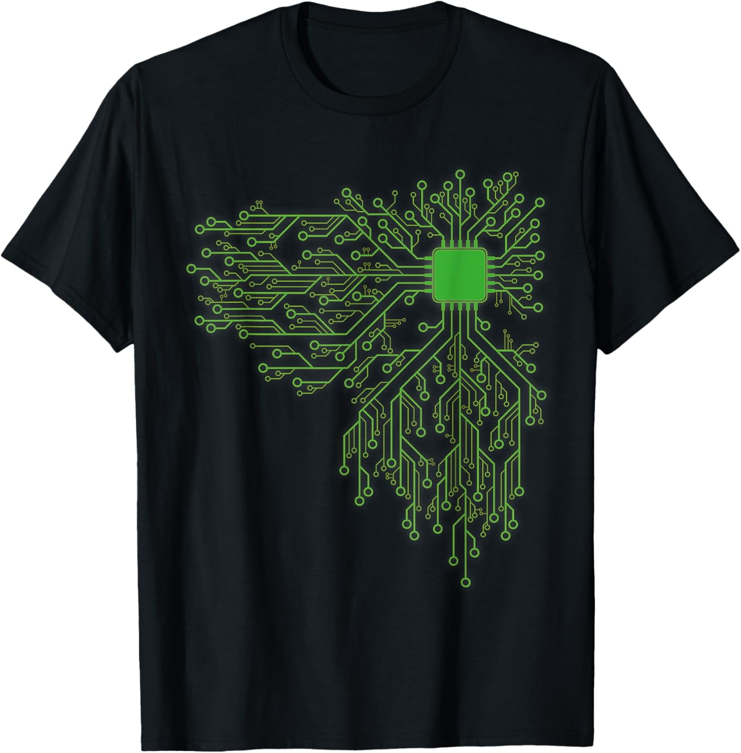 100% pure cotton short-sleeved men and womenComputer Chip CPU Core ...