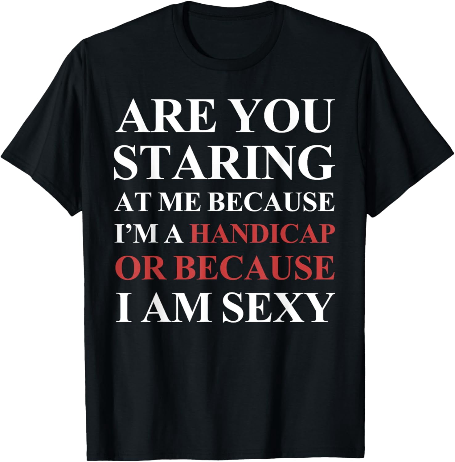 100% pure cotton short-sleeved men and womenFunny Handicapped Dark ...