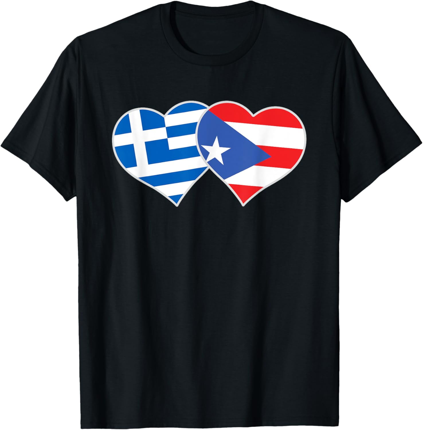 100% pure cotton short-sleeved men and womenGreek Puerto Rican Flag ...