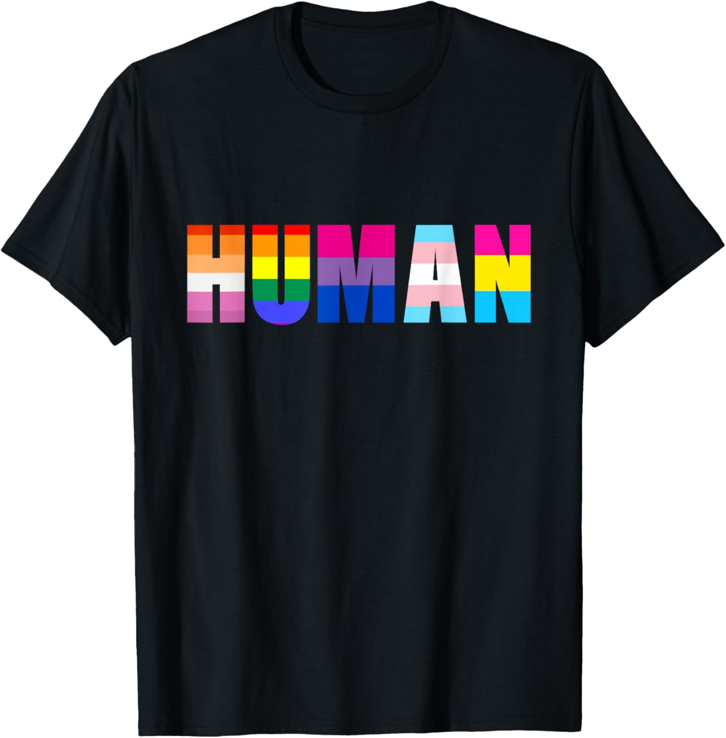 100% pure cotton short-sleeved men and womenHUMAN LGBTQ Flag Gay Pride ...
