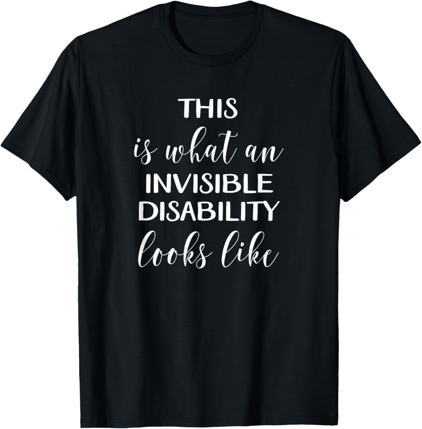 100% pure cotton short-sleeved men and womenInvisible Disability Shirt ...