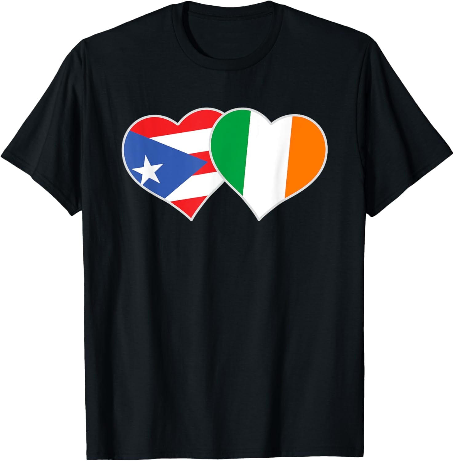 100% pure cotton short-sleeved men and womenIrish Puerto Rican Flag ...