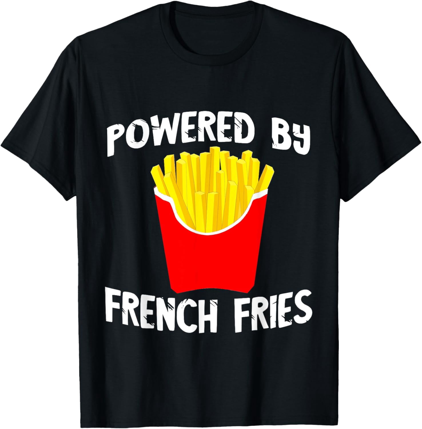 100% pure cotton short-sleeved men and womenPowered By French Fries ...
