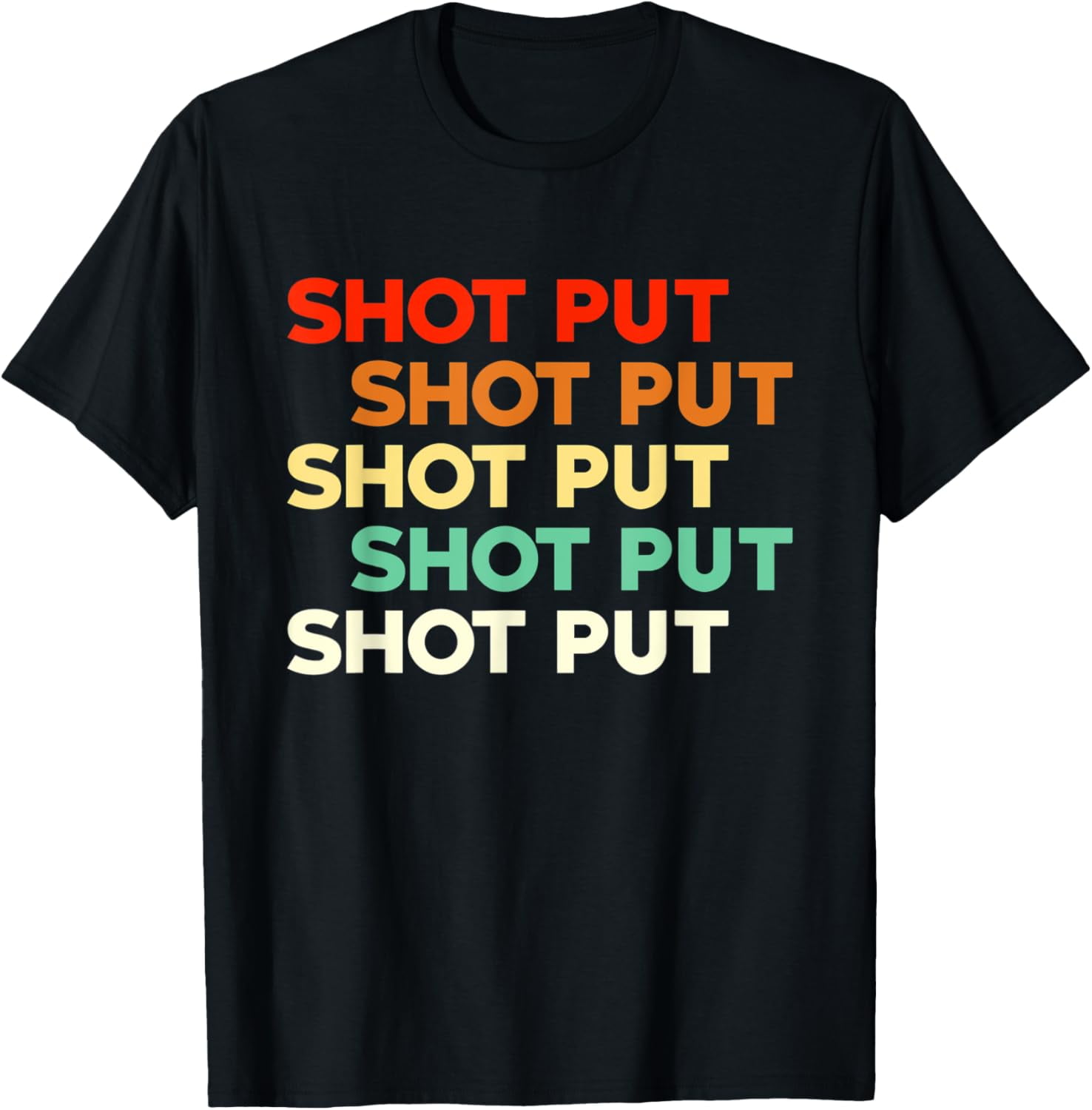 100% pure cotton short-sleeved men and womenRetro Shot Put Competition ...