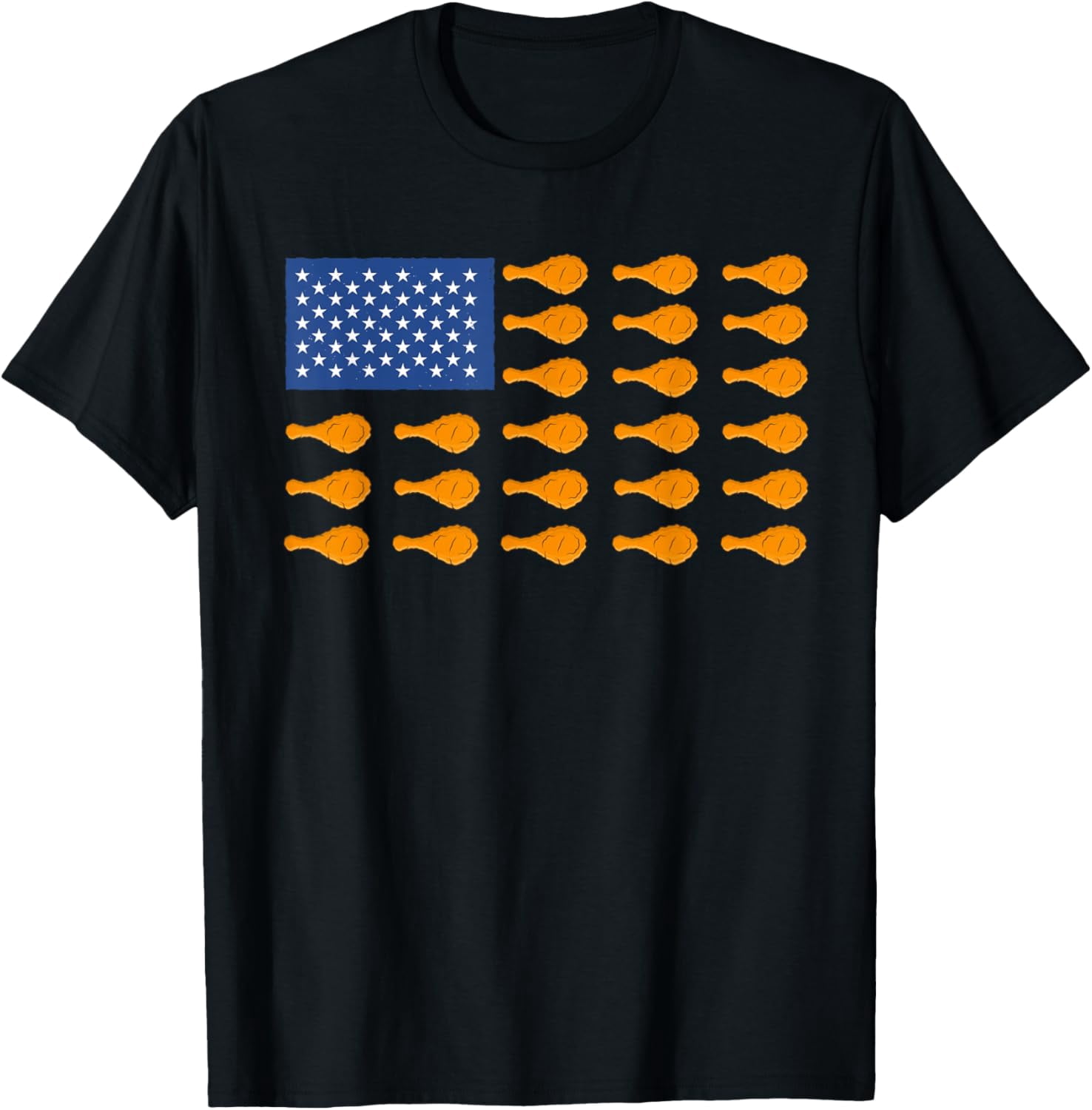 100% pure cotton short-sleeved men and womenUSA Flag Fried Chicken ...
