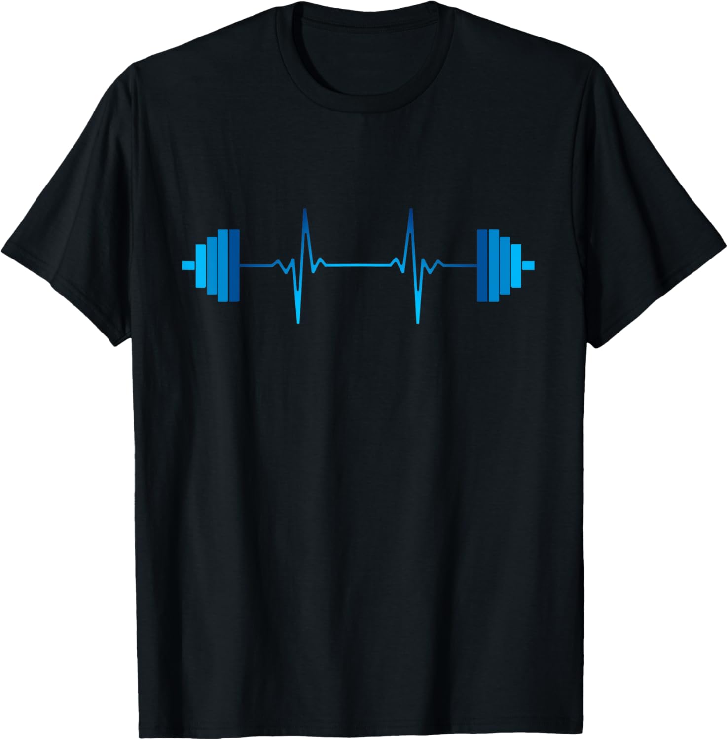 100% pure cotton short-sleeved men and womenWeightlifting Heartbeat ...