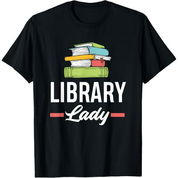 100% pure cotton short-sleeved men and womenWomens Funny Library Lady ...
