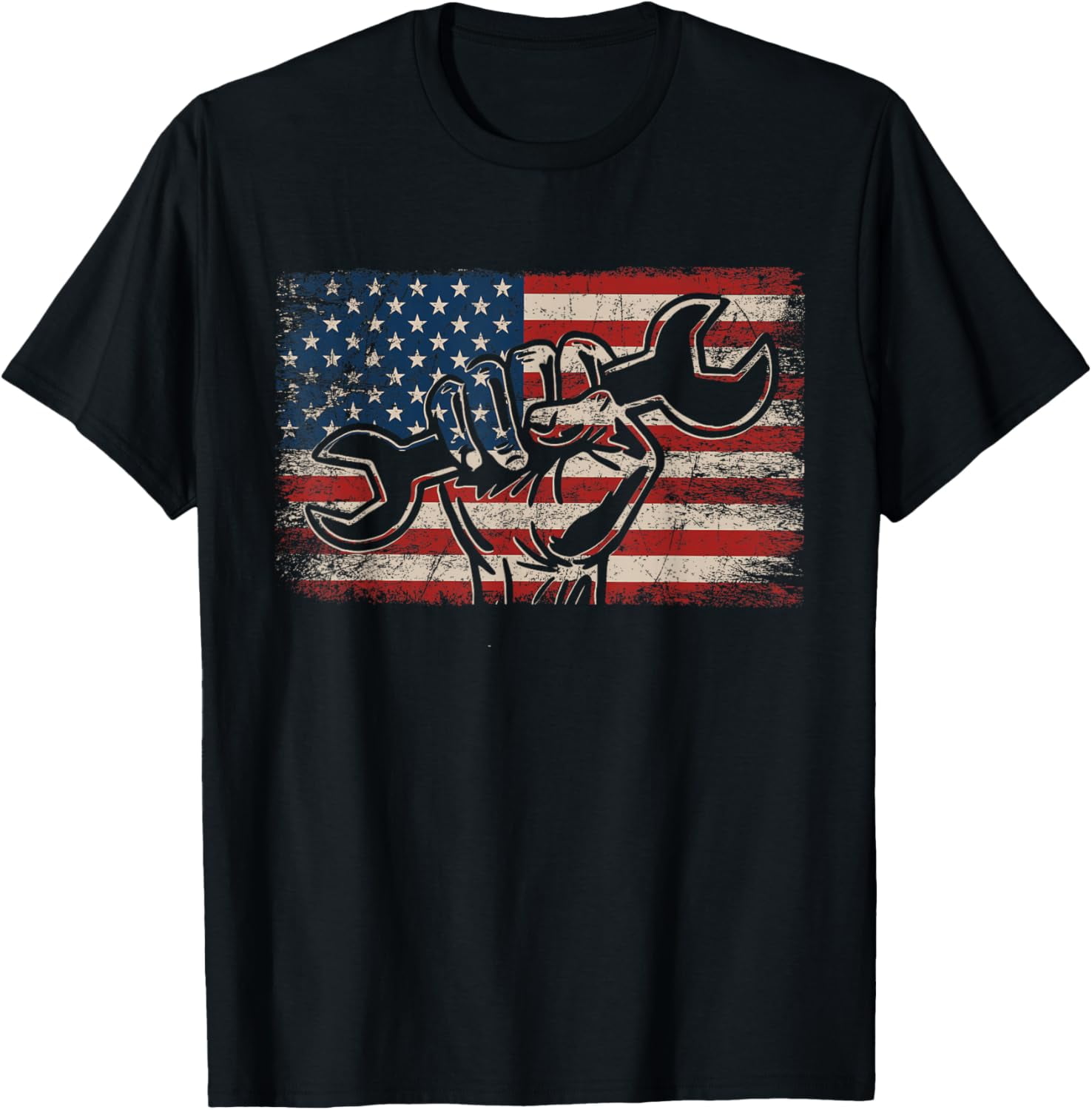 100% pure cotton short-sleeved shirts for both men and womenUS Flag ...