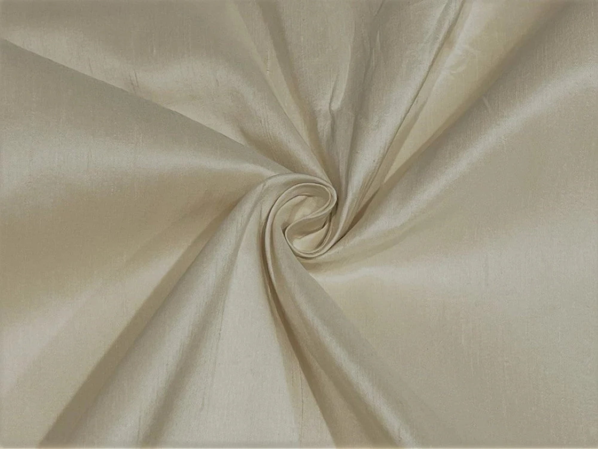 100% pure silk dupioni fabric IVORY TUSK COLOR 50.27 MOMME 54" wide ...