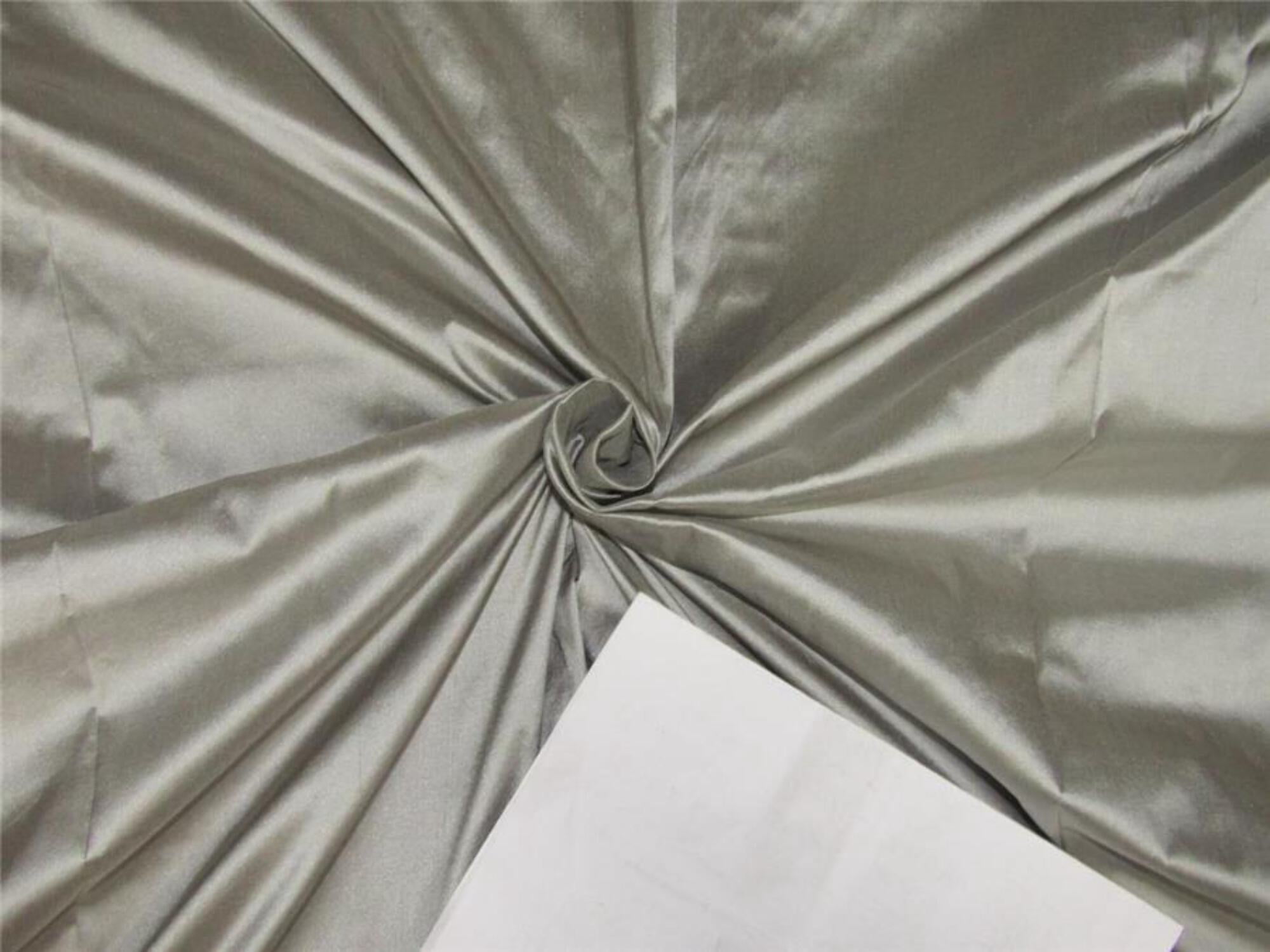 100% pure silk dupioni fabric dusty grey color 54quot; wide DUP#D[3 ...