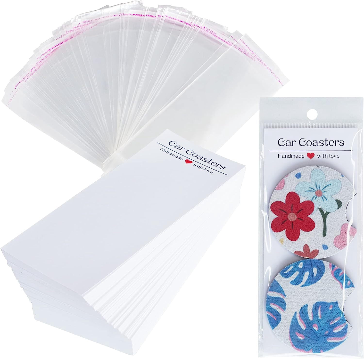 100 sets of Car Coaster Cards for Selling Packing Bags Coasters Display ...