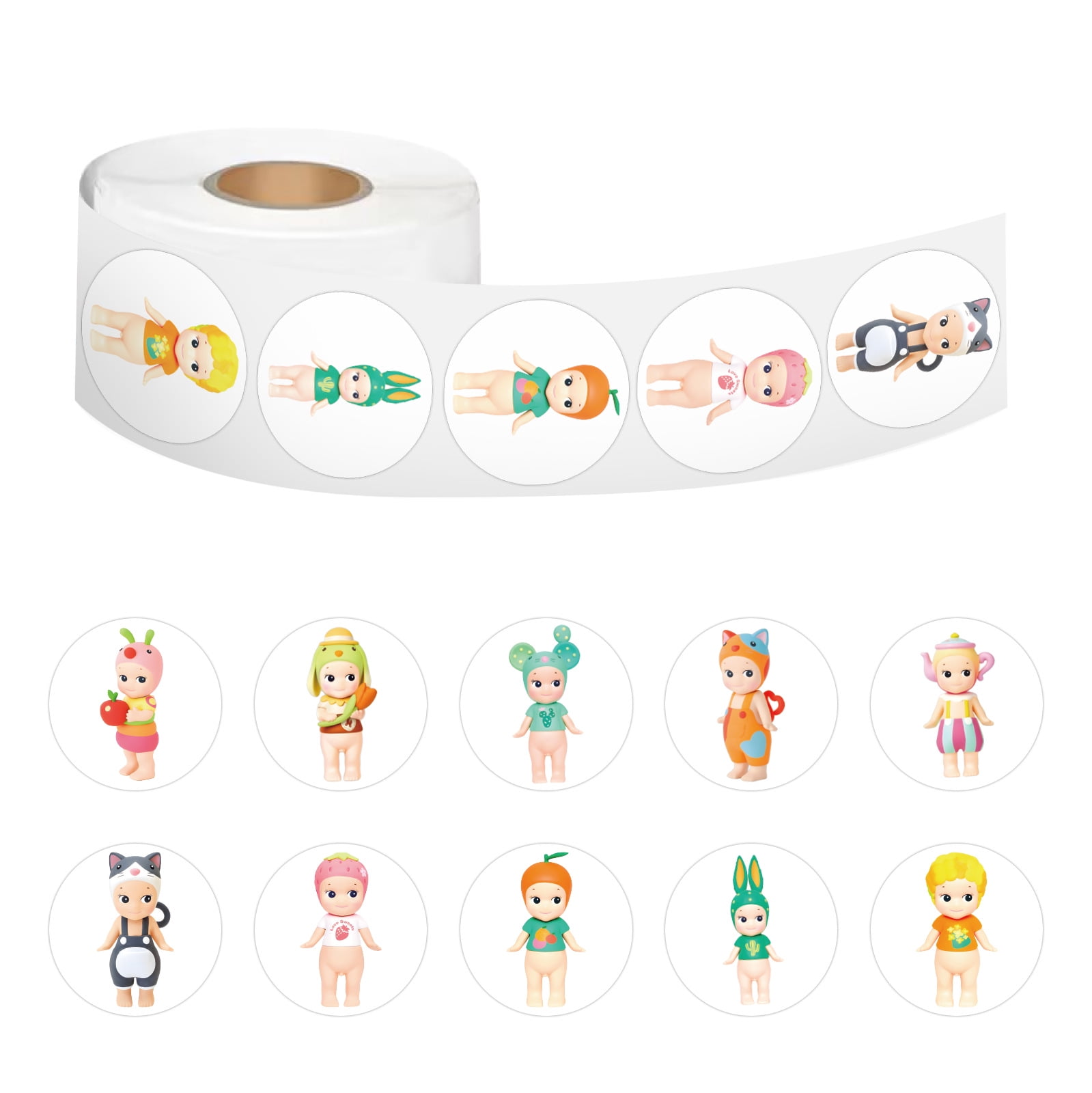 100 sheets [Sonny Angel] Cute Sonny Angel Roll Sticker Tape Handbook ...
