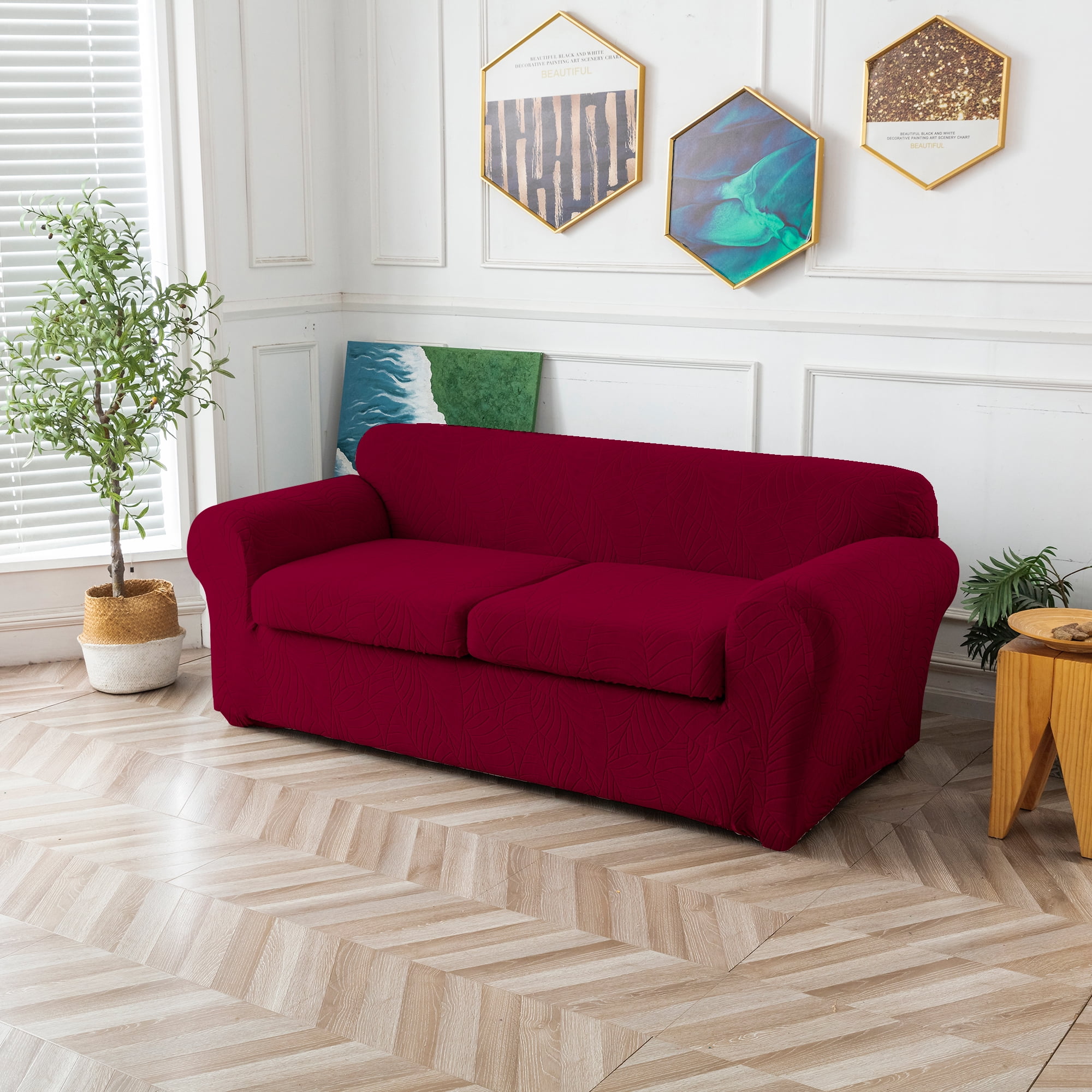 100%wateproof Stretch Couch Covers - Piece Loveseat Cover Set with 2 ...
