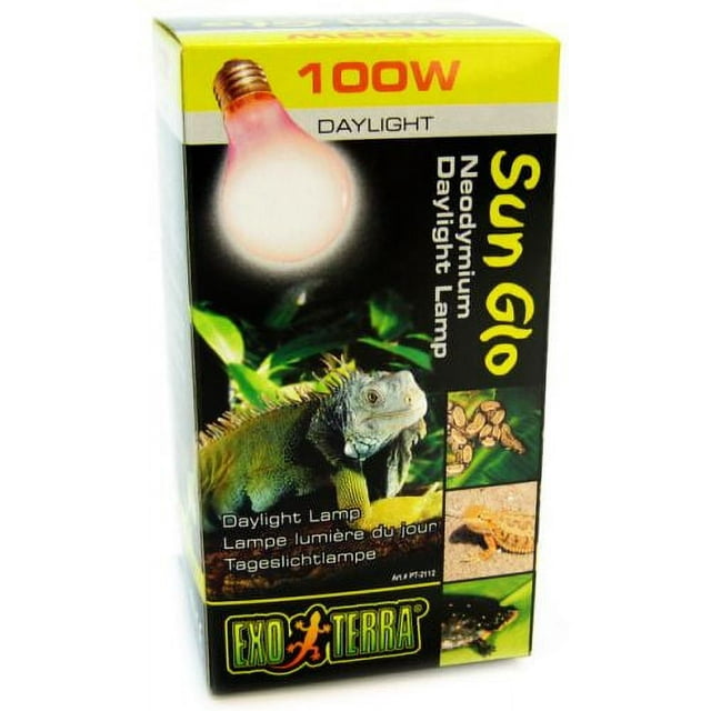 100 watt - A21 Exo Terra Daytime Heat Lamp Sun Glo Daylight Reptile Bulb - Walmart.com