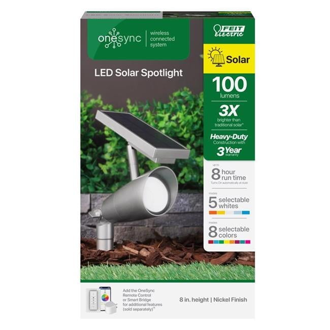 100 watt LED OneSync Brushed Nickel Solar Powered Spotlight - Walmart.com