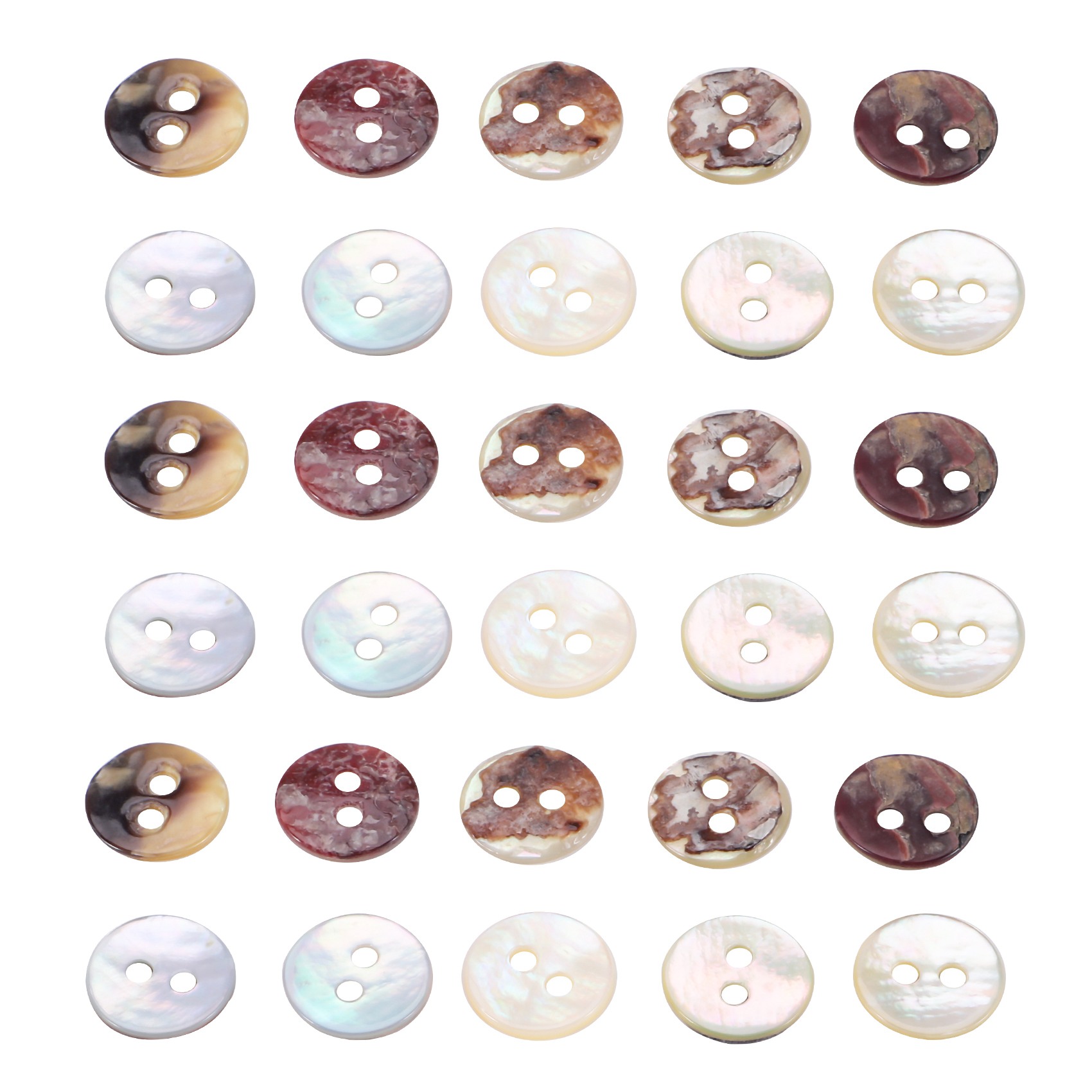 100 x 8 mm Pearl Buttons Mother of Pearl Shell Round Heads - Walmart.com