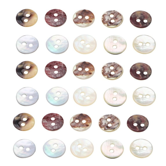 100 x 8 mm Pearl Buttons Mother of Pearl Shell Round Heads - Walmart.com