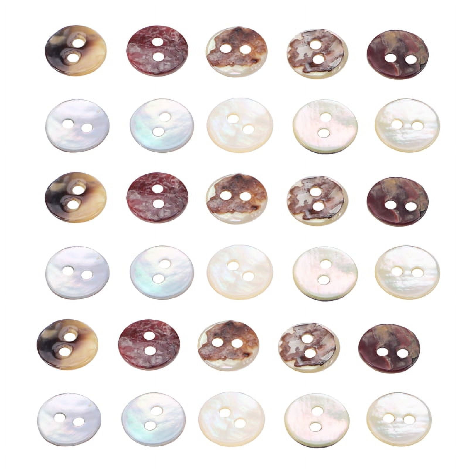 100 x 8 mm Pearl Buttons Mother of Shell Round Heads - Walmart.com