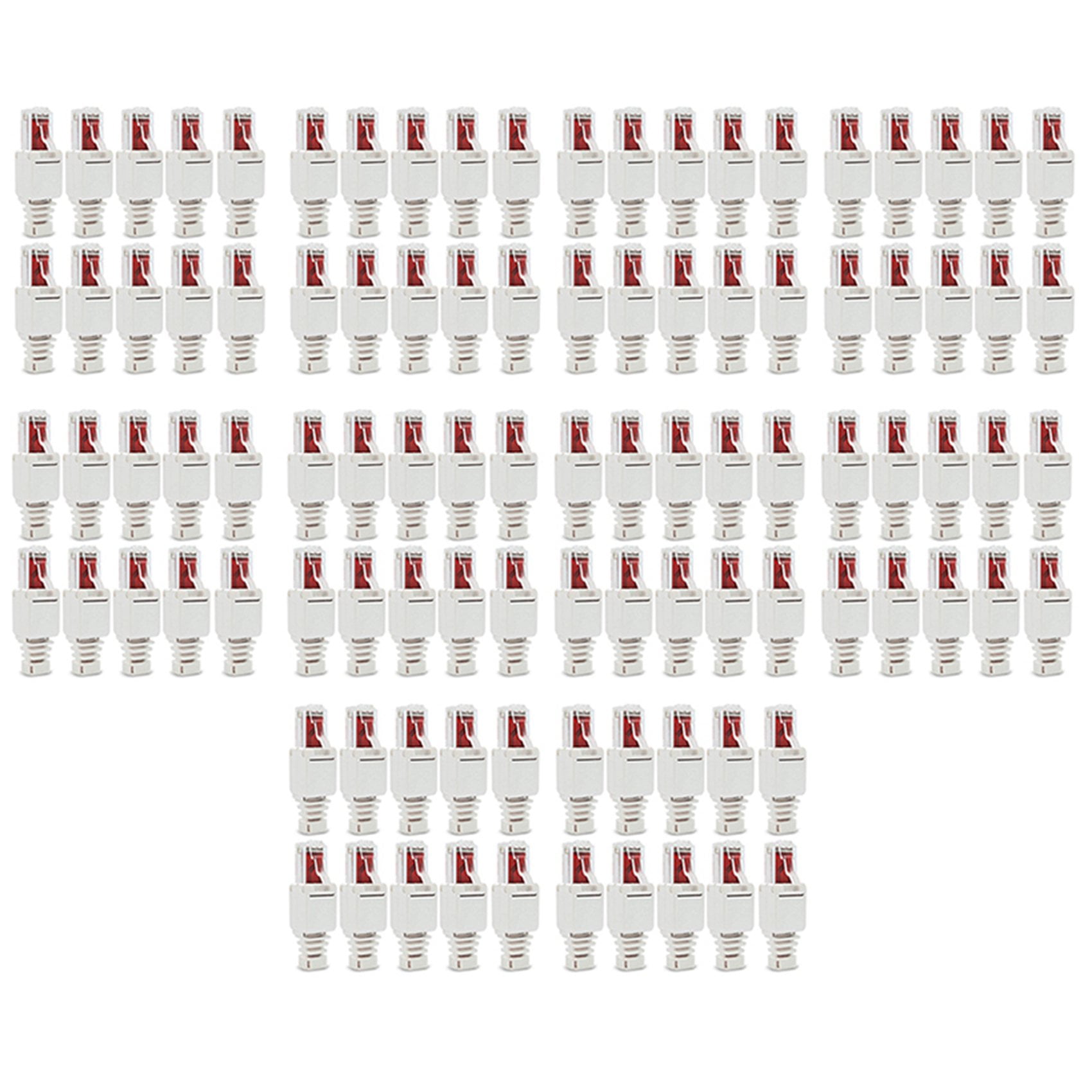 100 x Network Connectors Tool-Free RJ45 CAT6 LAN UTP Cable Plug Without ...