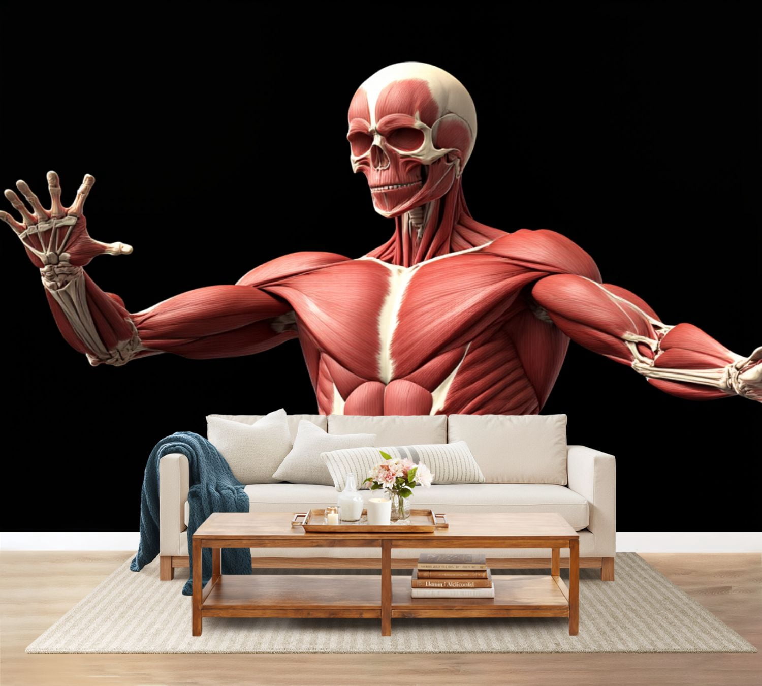 100"x144" Wall Mural Peel and Stick Wallpaper human anatomy male ...