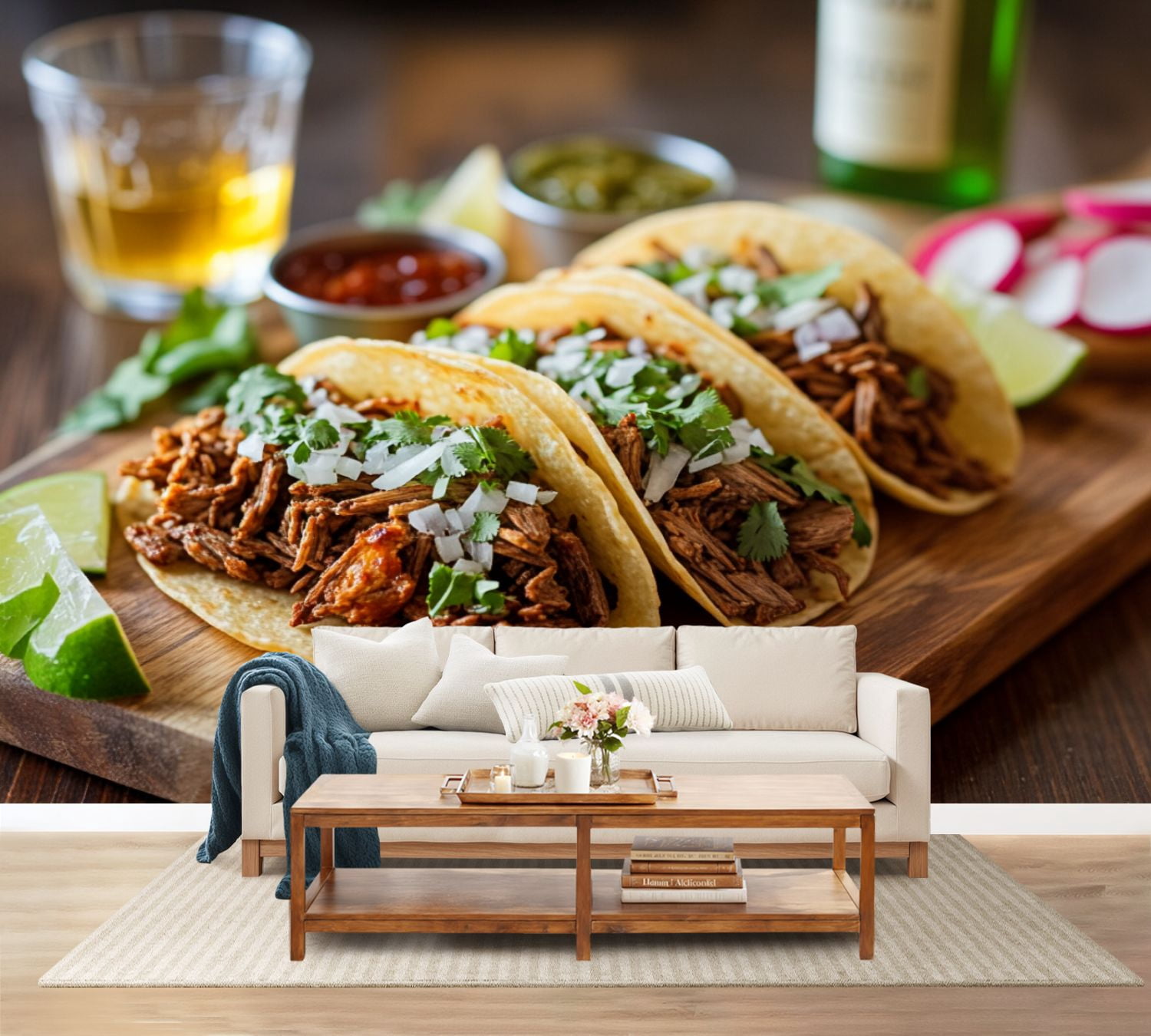 100"x144" Wall Mural Peel and Stick Wallpaper mexican street tacos ...