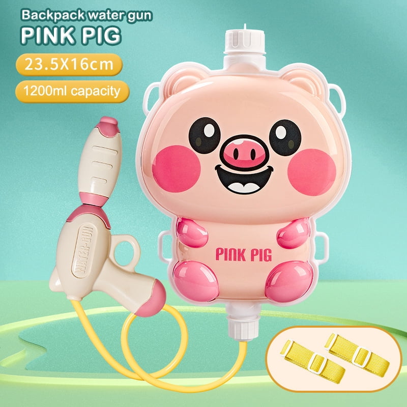 1000/1200ml Children's Backpack Water Gun Toy Cartoon Water Gun Pull ...