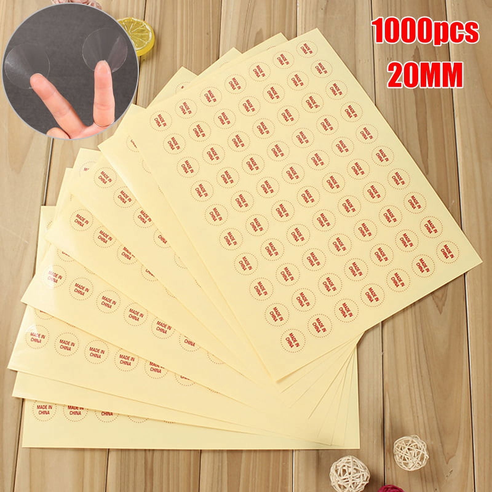 1000 20MM clear round sticker round transparent labels circle PVC ...
