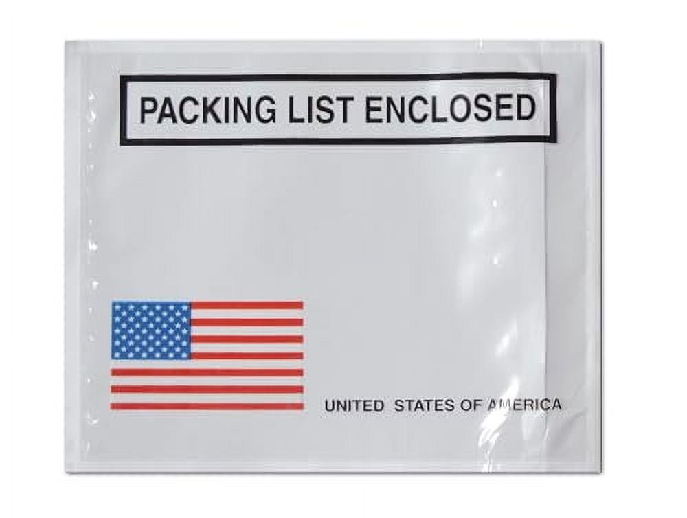 1000 4 1/2" x 5 1/2" USA Panel Face Packing List Envelopes Bags Back ...