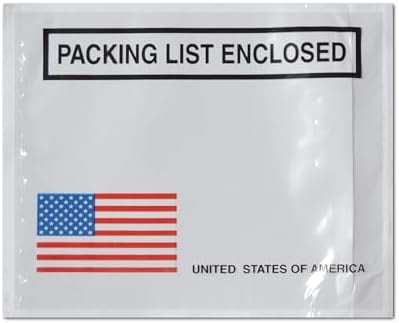 1000 4 /2" x 5 /2" USA Panel Face Packing List Envelopes Bags Back Load ...