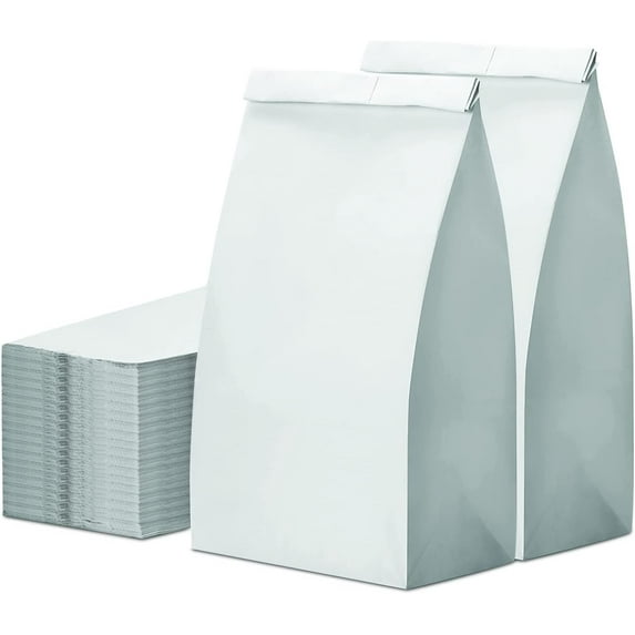 [1000] 4 LB, Kraft White Lunch Paper Bags, Small Paper Bags, Gift Bags ...