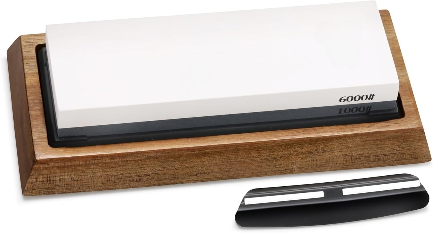 1000/6000 Grit Dual-Sided Knife Sharpener – Whetstone for Blade Honing ...