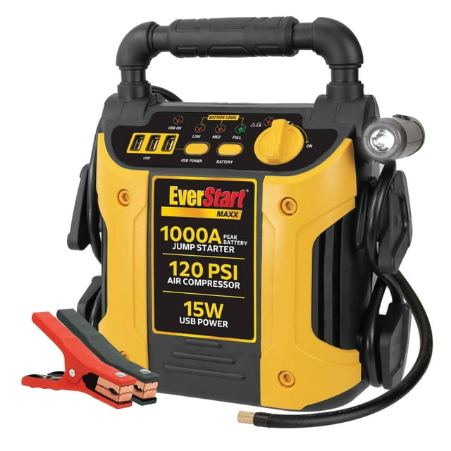 EverStart Maxx 1000 Peak Amp Jump Starter with 120 PSI Compressor ...