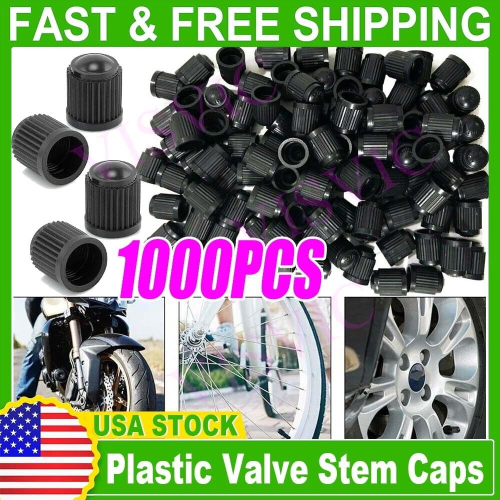 1000 BLACK PLASTIC TIRE VALVE STEM CAPS - Walmart.com