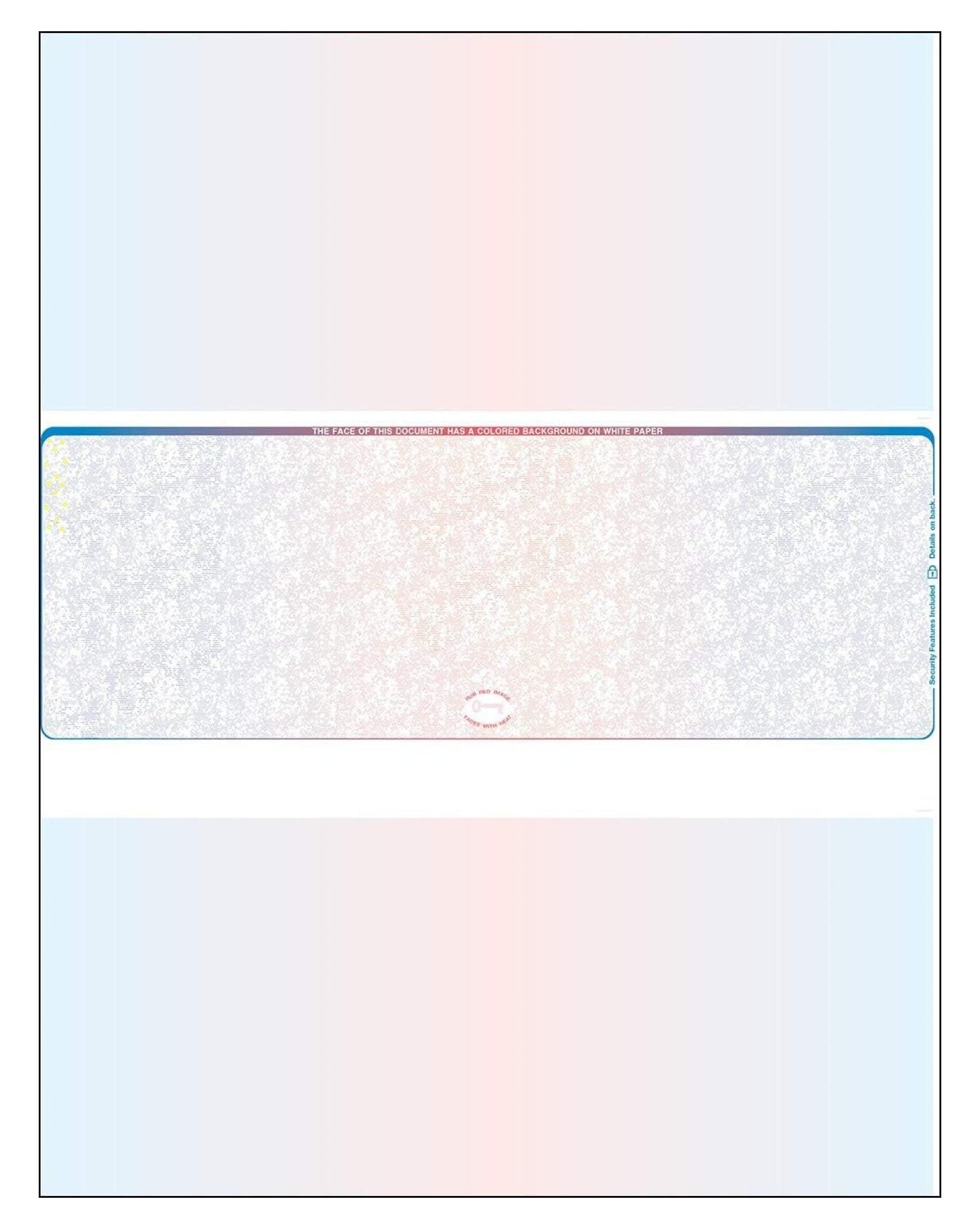 1000 Blue- Red- Blue- Prismatic Laser Check Stock, (Check at Middle ...