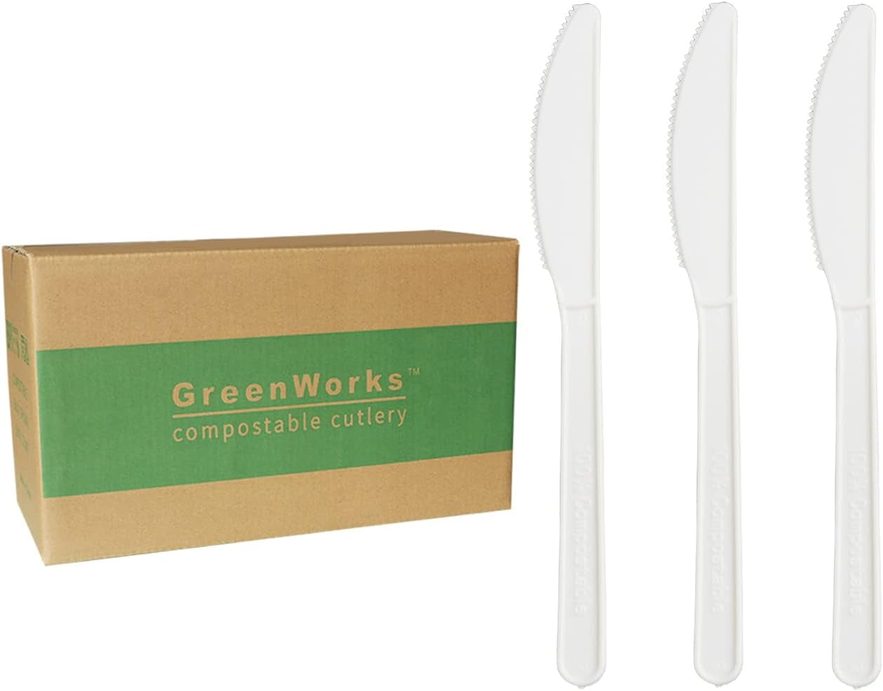 1000 Bulk Compostable CPLA Knives,7" Series Disposable Knife - Walmart.com