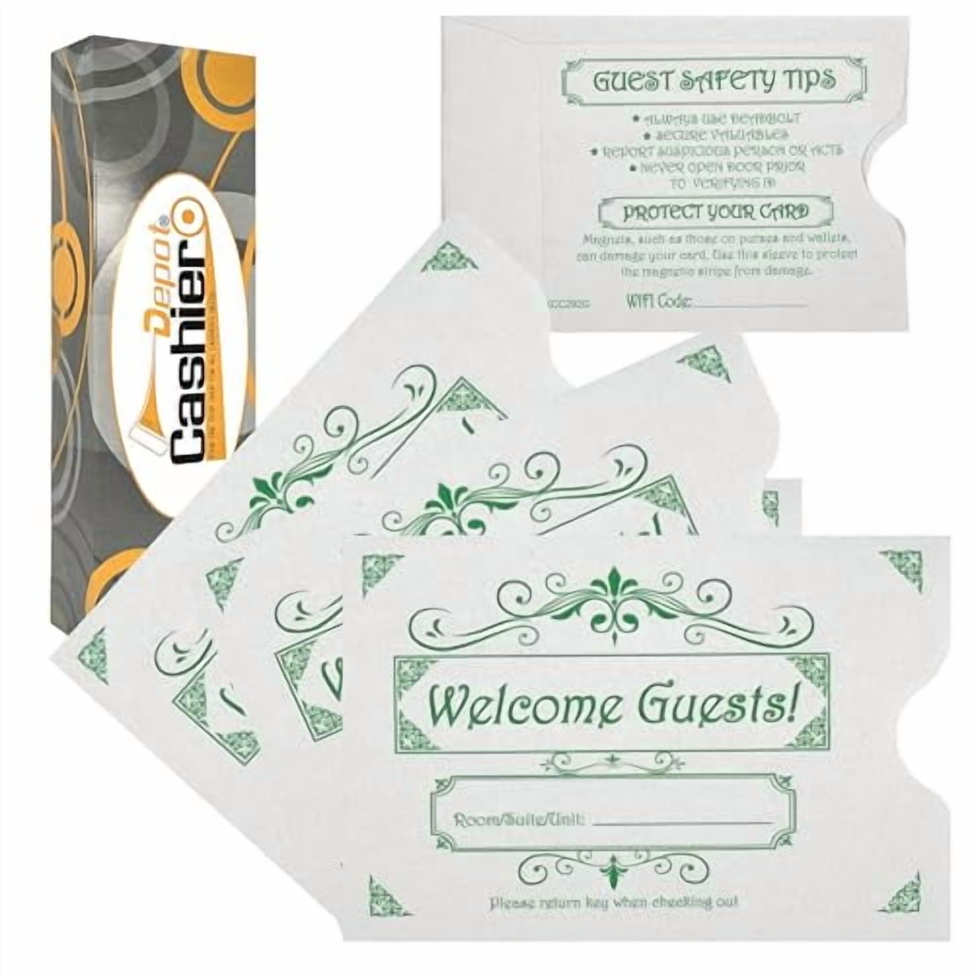 1000 Cashier Depot Key Card Envelope/Sleeve " Welcome Guests" 2 3/8" x ...