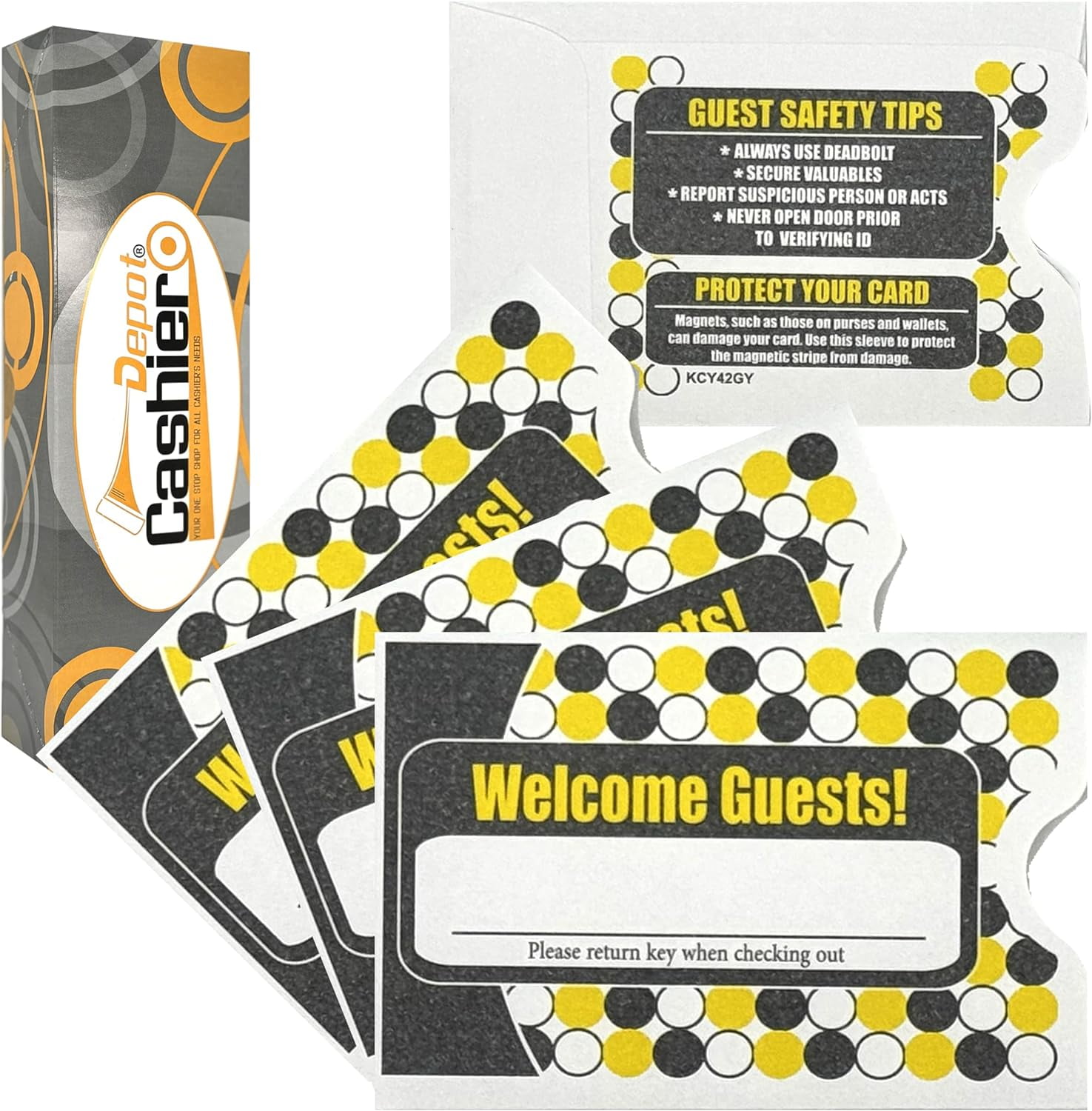 1000 Cashier Depot Key Card Sleeves/Envelopes " Welcome Guests" 2 3/8 ...