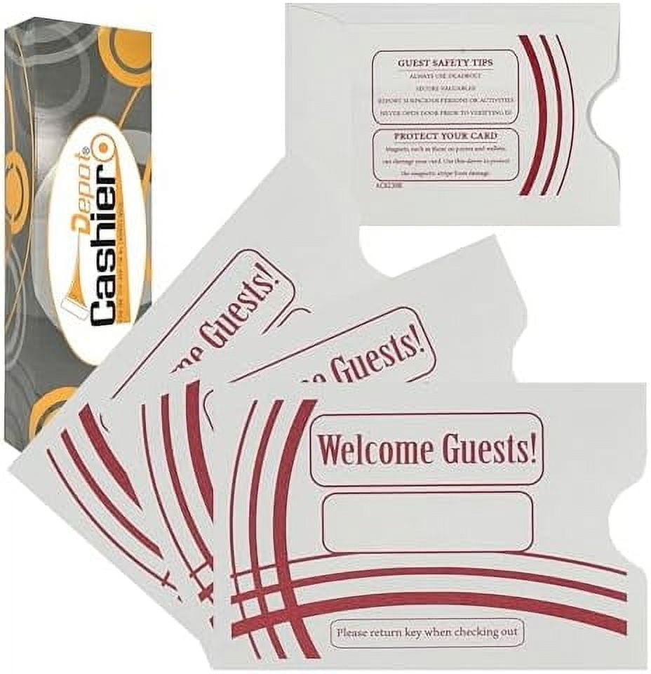 1000 Cashier Depot Key Card Sleeves/Envelopes " Welcome Guests" 2 3/8 ...