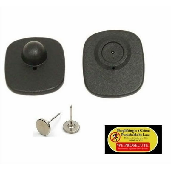 1000 Checkpoint Compatible 8.2MHz Mini Sensor Hard Tag Black with pin ...
