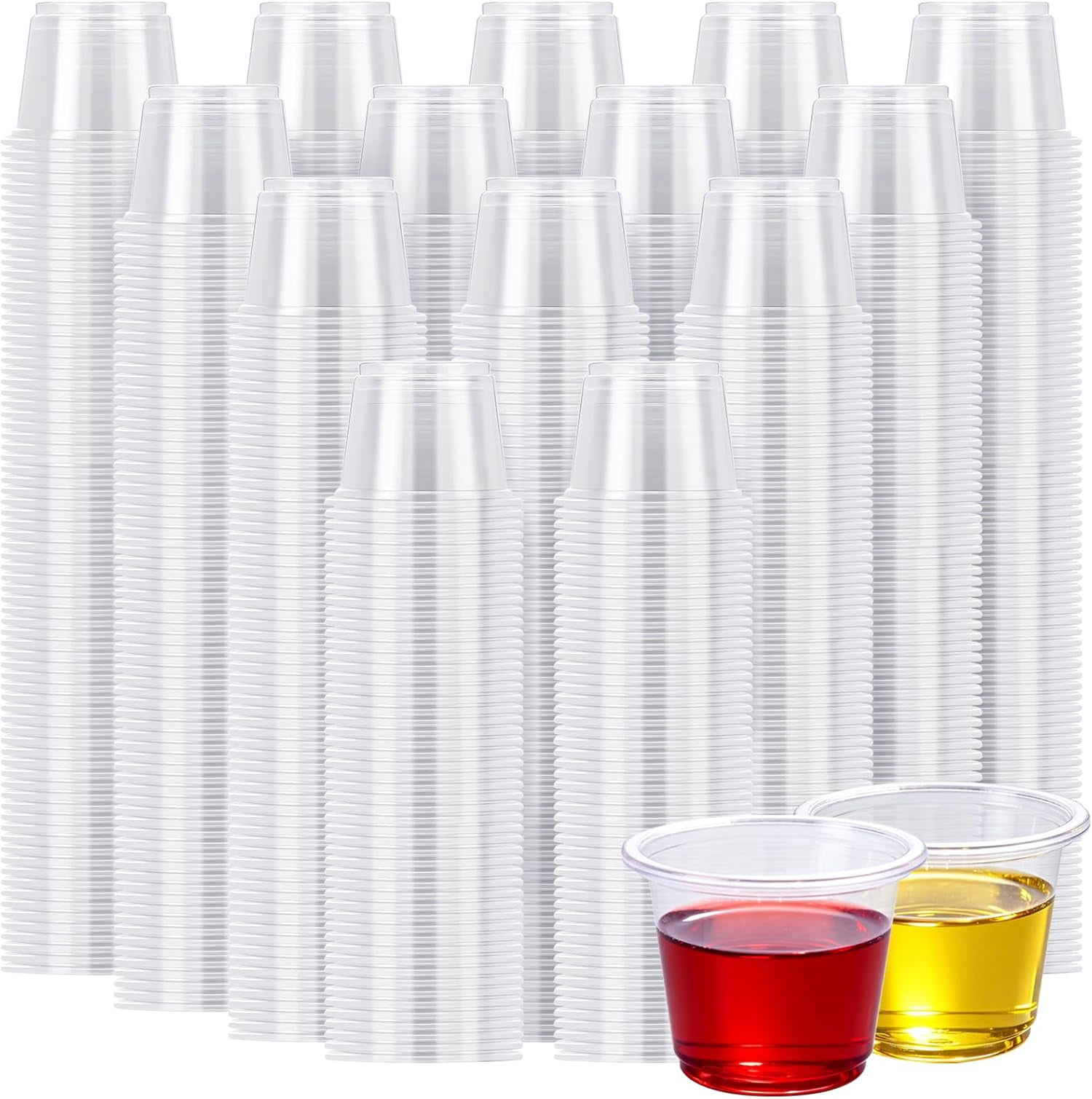 1000 Count 1 oz Shot Glasses Disposable, 1 Ounce Clear Jello Shot Cups ...