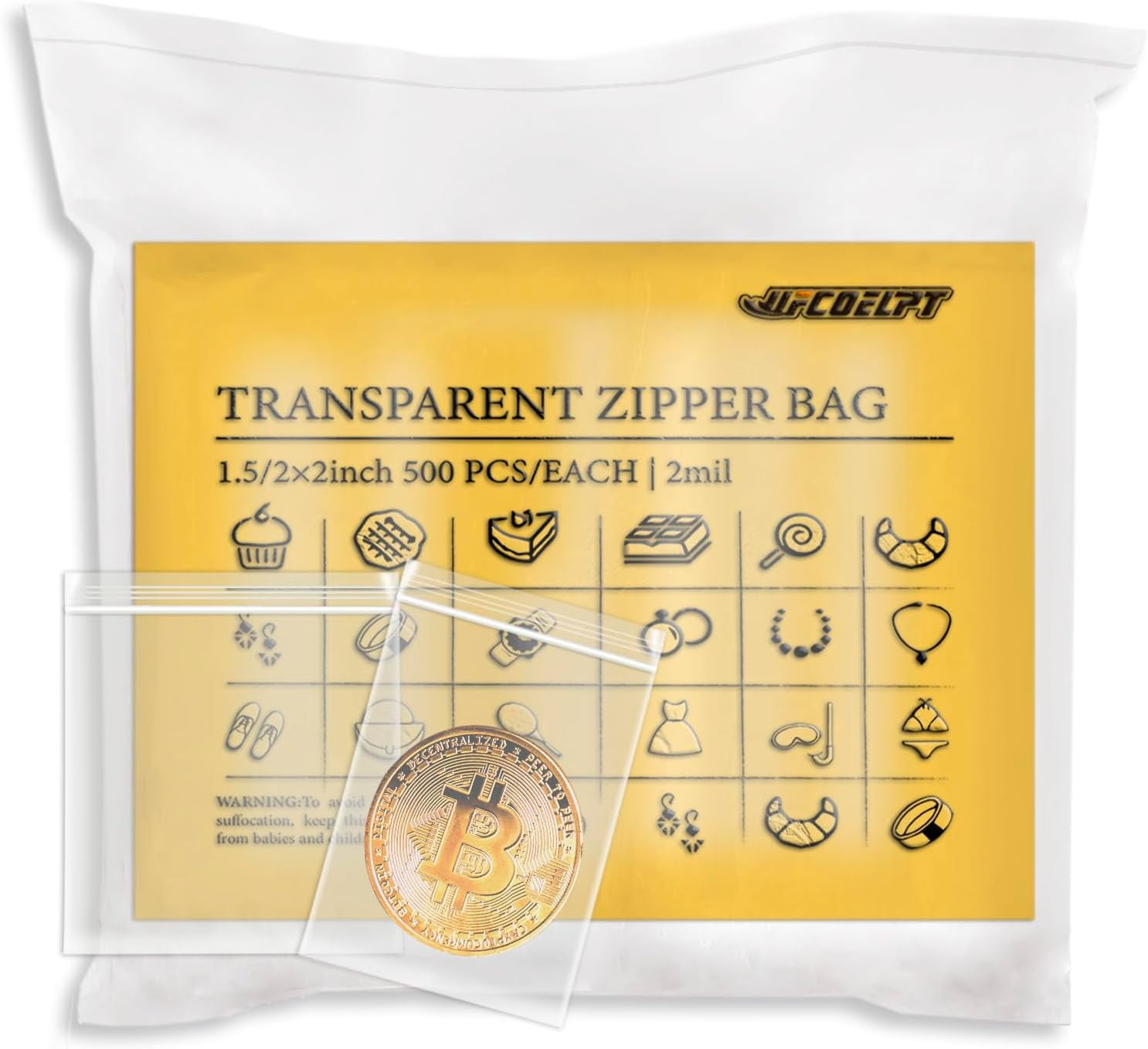 1000 Count, 2 Assorted Size Mini Ziplock Bags 1.5×2/2×2, small Plastic ...