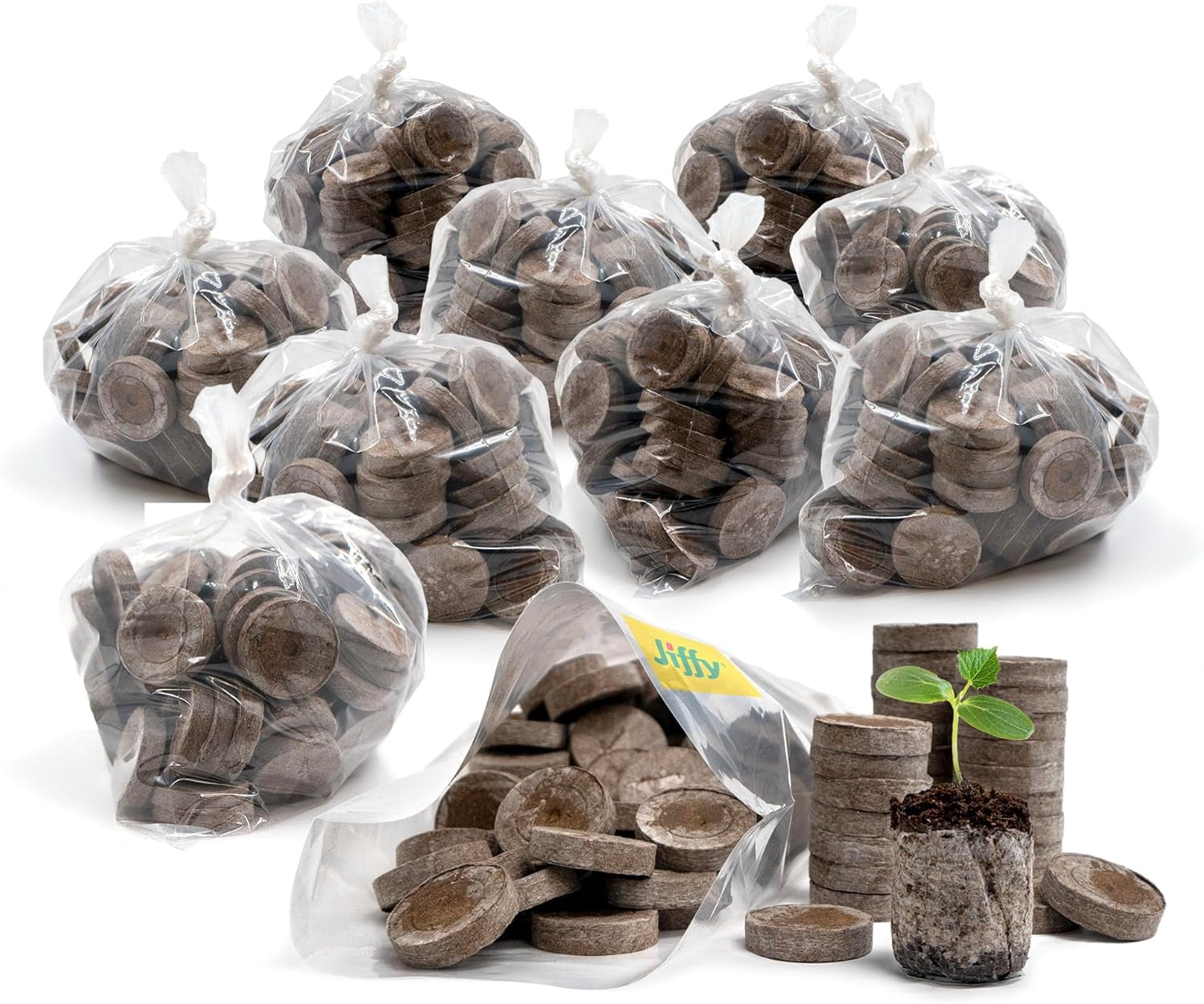 1000 Count- Jiffy 36 MM Peat Soil Pellets Seeds Starting Plugs: Indoor ...