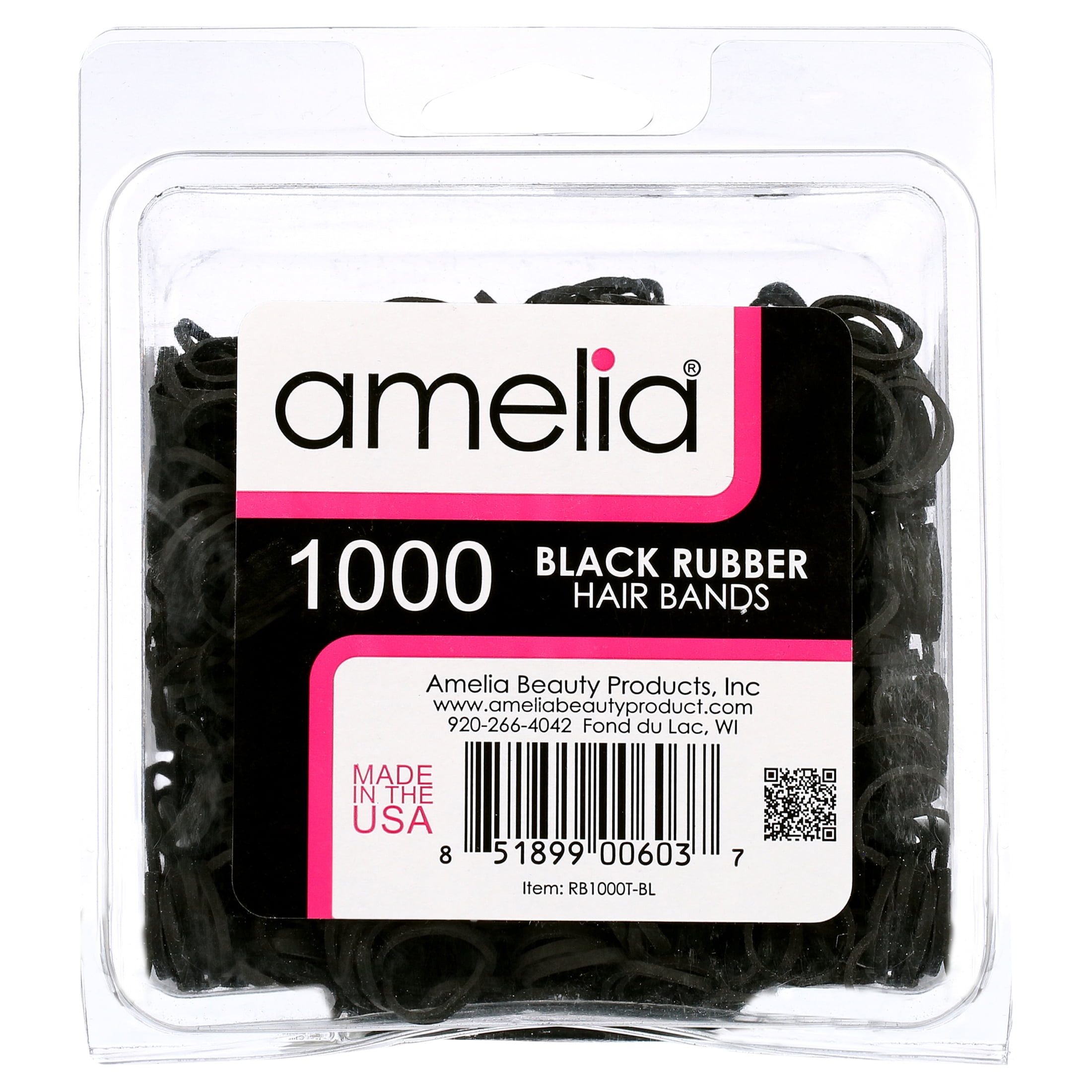 Small Black Rubber Bands (1000 Count) in Re-closable Container for ...