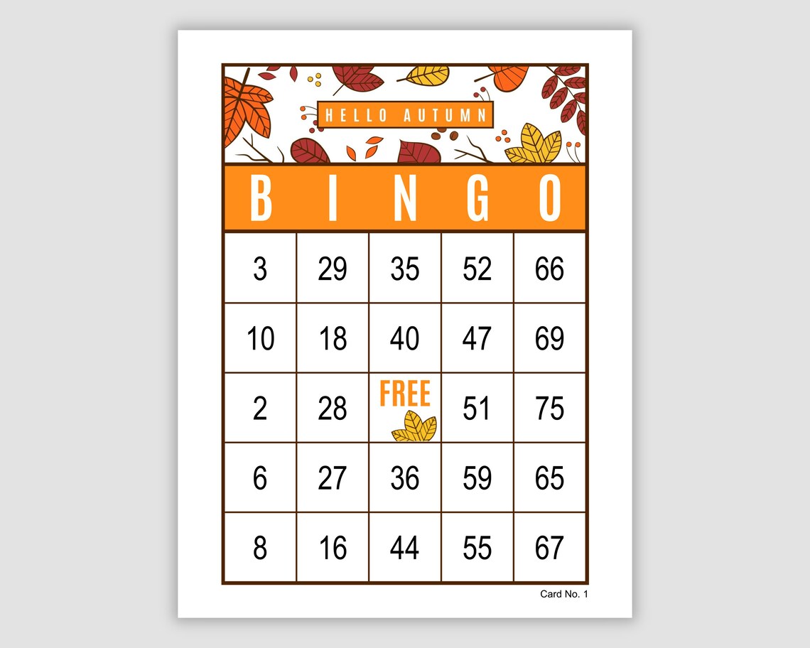 1000 Cozy Autumn Bingo Game Cards , Printable Fun Party Game, Harvest ...
