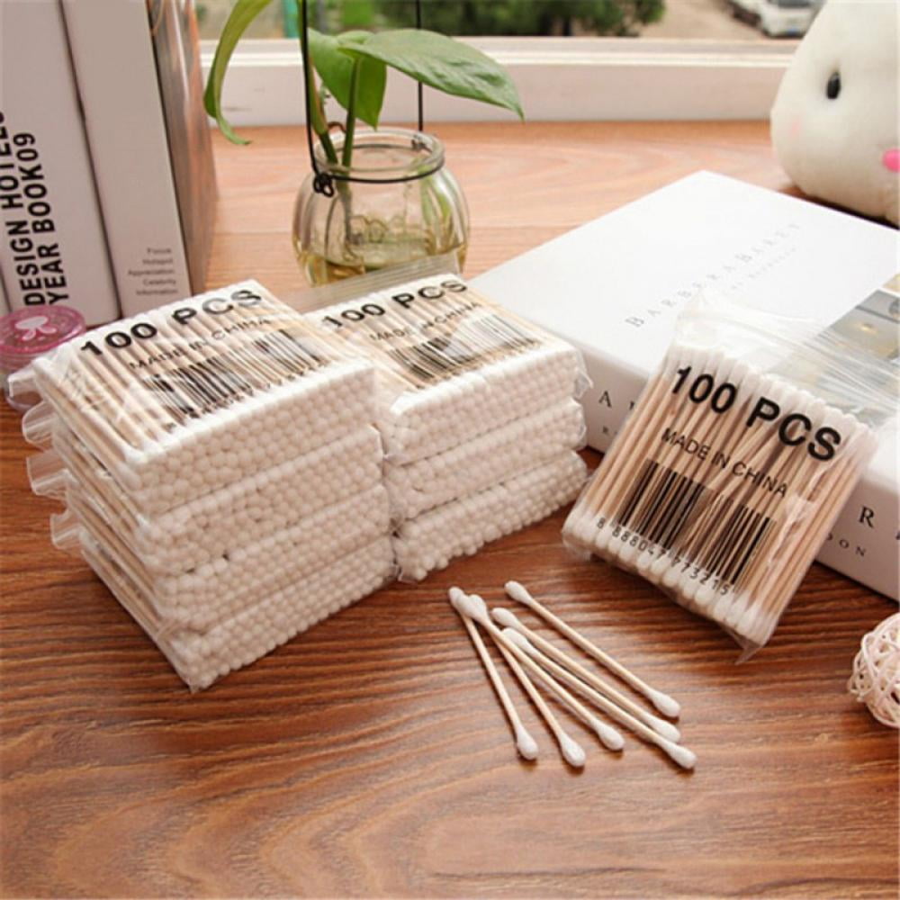 1000 Ct Cotton Swabs Double Tipped Applicator Q Tip Clean Ear Wax ...