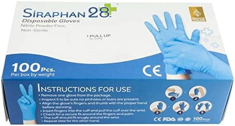 1000 Disposable Nitrile Gloves Powder Free Light Blue Medium Non ...