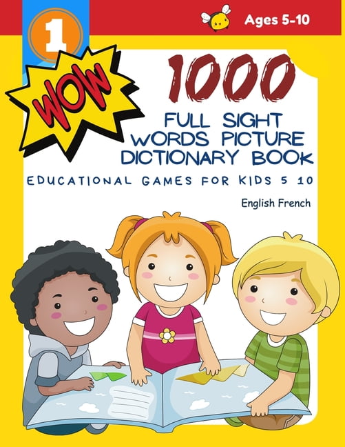 1000 Full Sight Words Picture Dictionary Book English French ...