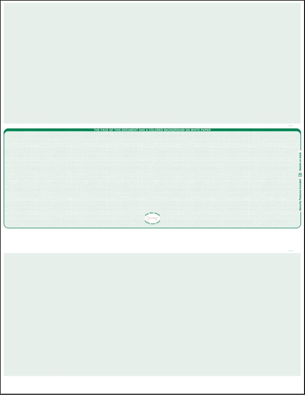 1000 Green - Linen Laser Check Stock, (Check at Middle) Blank Laser ...